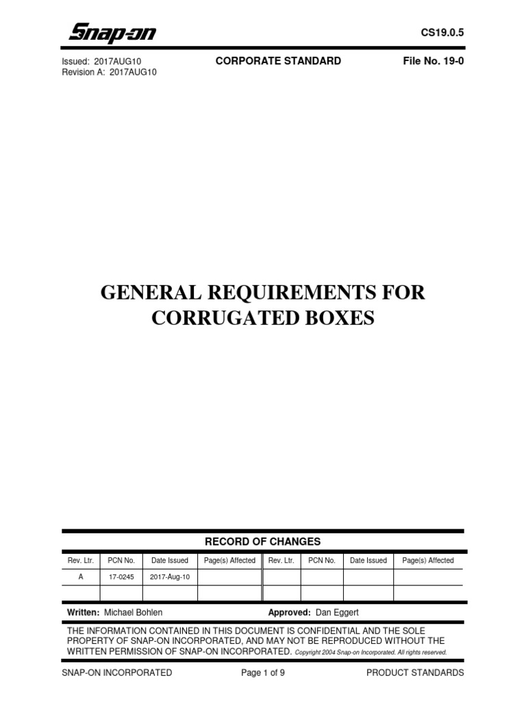 Stdfor Corrugated Box Construction | PDF | Length | Adhesive