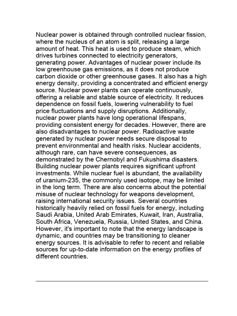 Nuclear Power Is Obtained Through Controlled Nuclear Fission | PDF | Nuclear Power | Petroleum