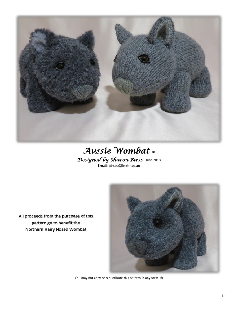 Wombatknittingpattern | PDF | Knitting | Basic Knitted Fabrics