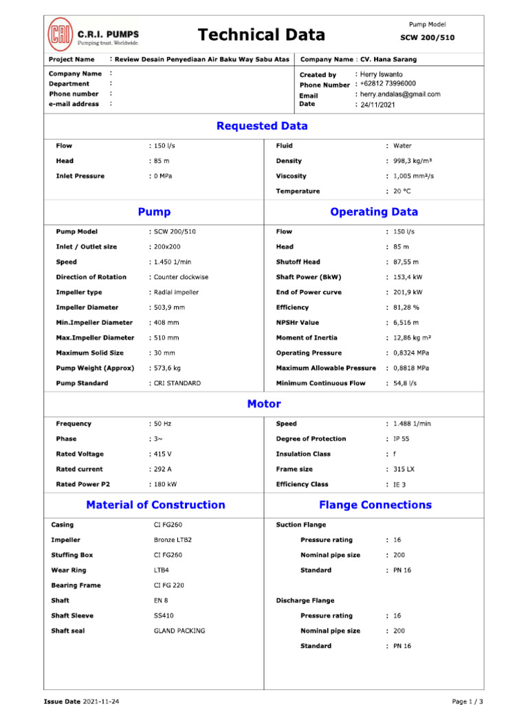 CRI Data Sheet | PDF