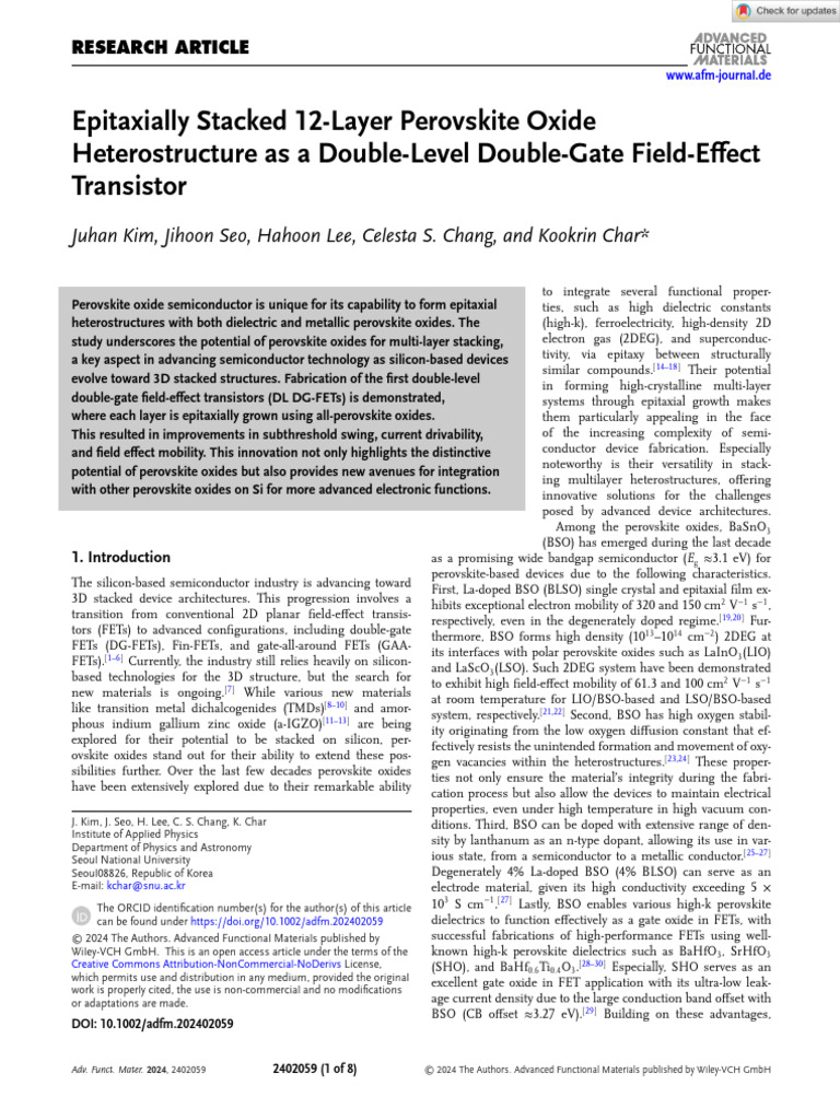 Adv Funct Materials - 2024 - Kim - Epitaxially Stacked 12‐Layer ...