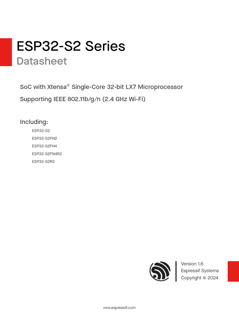 Esp32-S2 Datasheet en | PDF | System On A Chip | Input/Output
