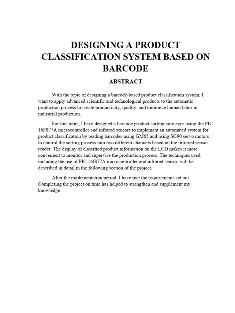 Barcode-Based Product Sorting System | PDF | Art