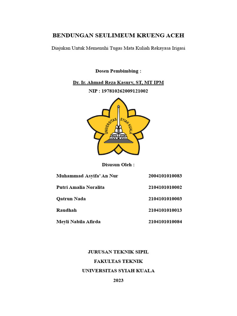 Bendungan Seulimeum di Aceh Besar | PDF