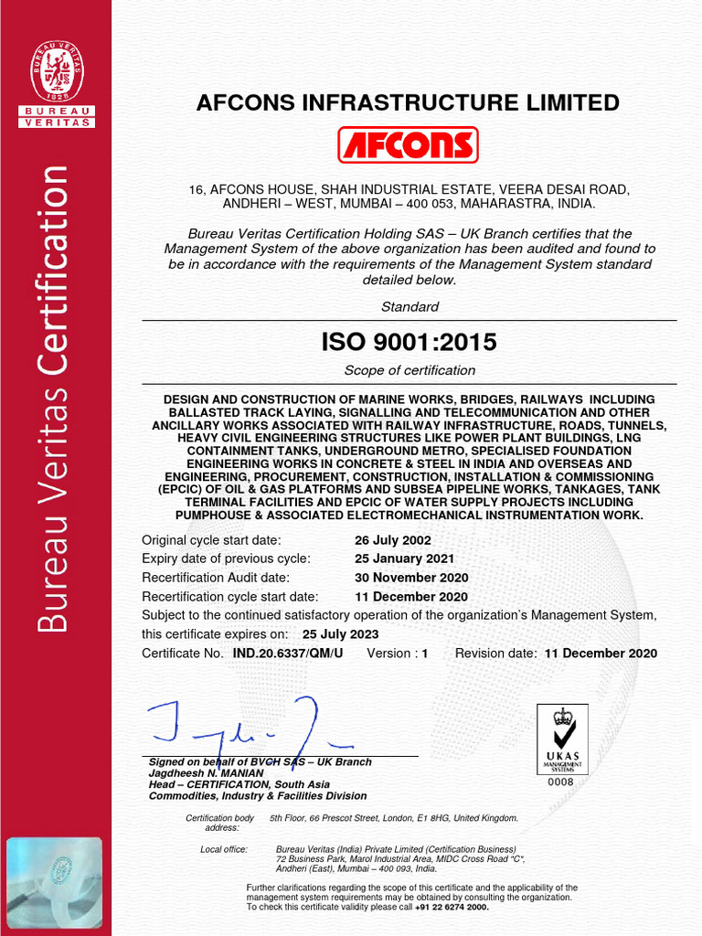 ISO 9001 2015 QMS Certificate | Download Free PDF | Iso 9000