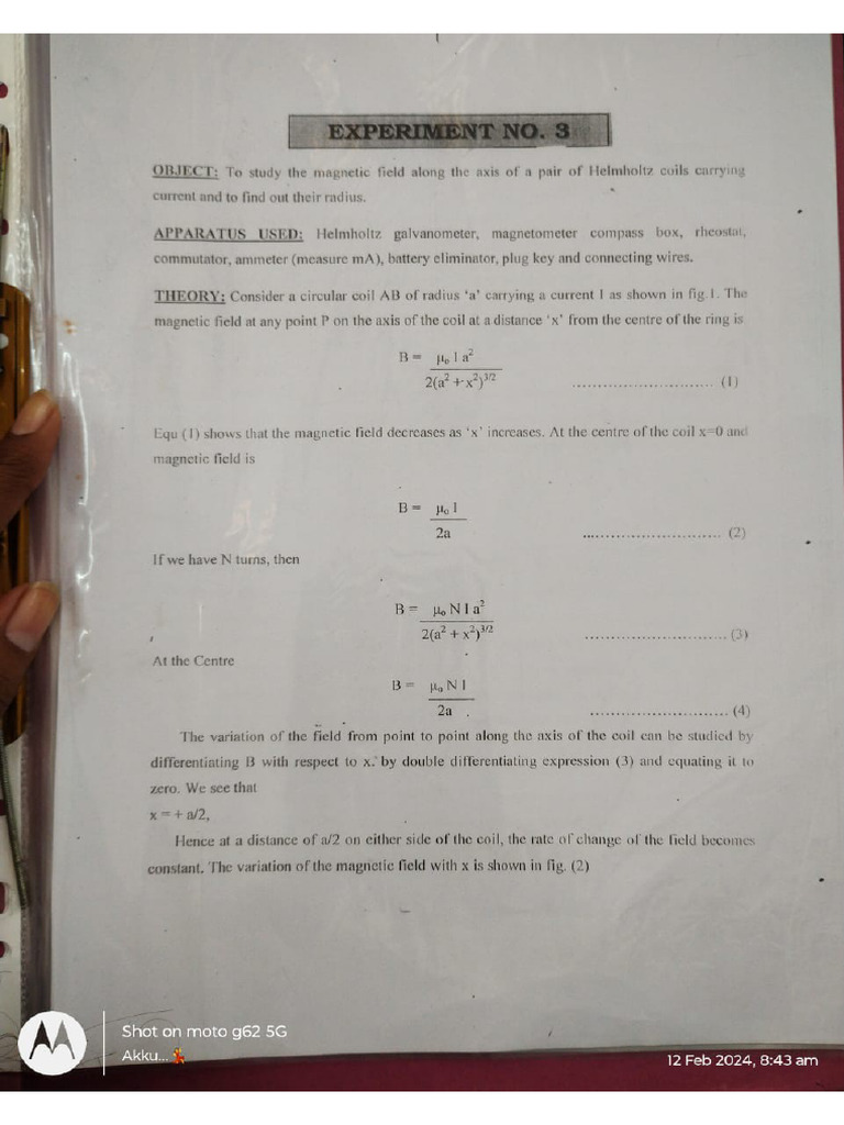 Helmholtz Coil Expr | PDF