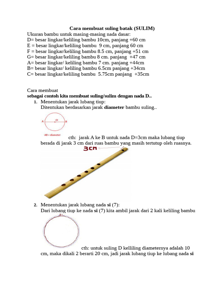 Cara Membuat Suling Batak | PDF