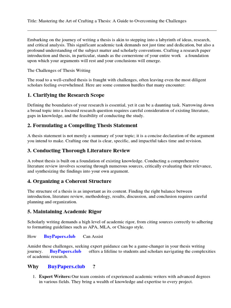 Research Paper Introduction And Thesis Pdf Thesis Academic Publishing