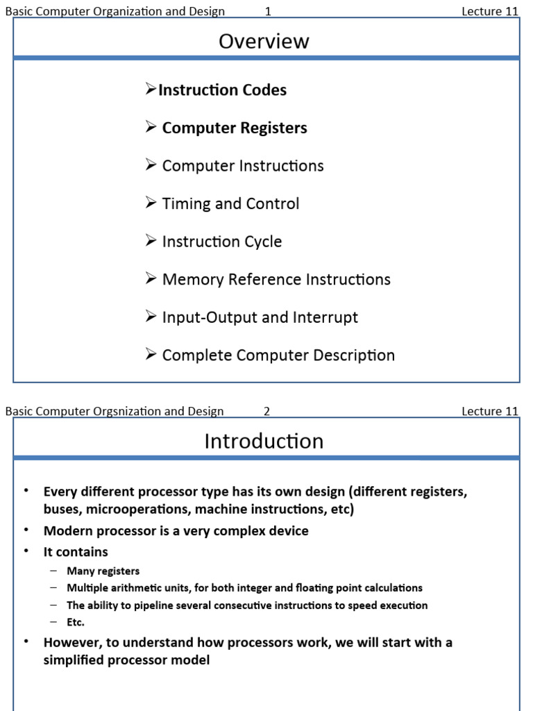 Basic Computer Organization Overview | PDF | Central Processing Unit | Input/Output