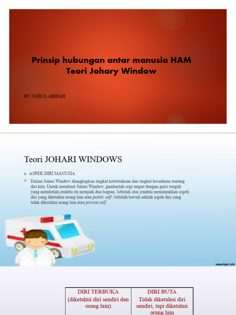Prinsip Hubungan Antar Manusia HAM Teori Johary Window | PDF | Pengembangan Diri