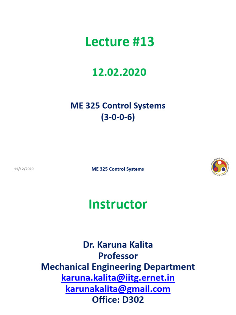 ME 325 ControlSystems Lecture 13to17 2024 | PDF