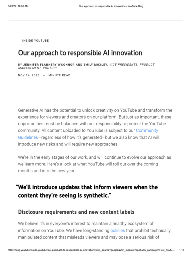 YouTube's AI Content Disclosure Policy | PDF | You Tube | Artificial ...