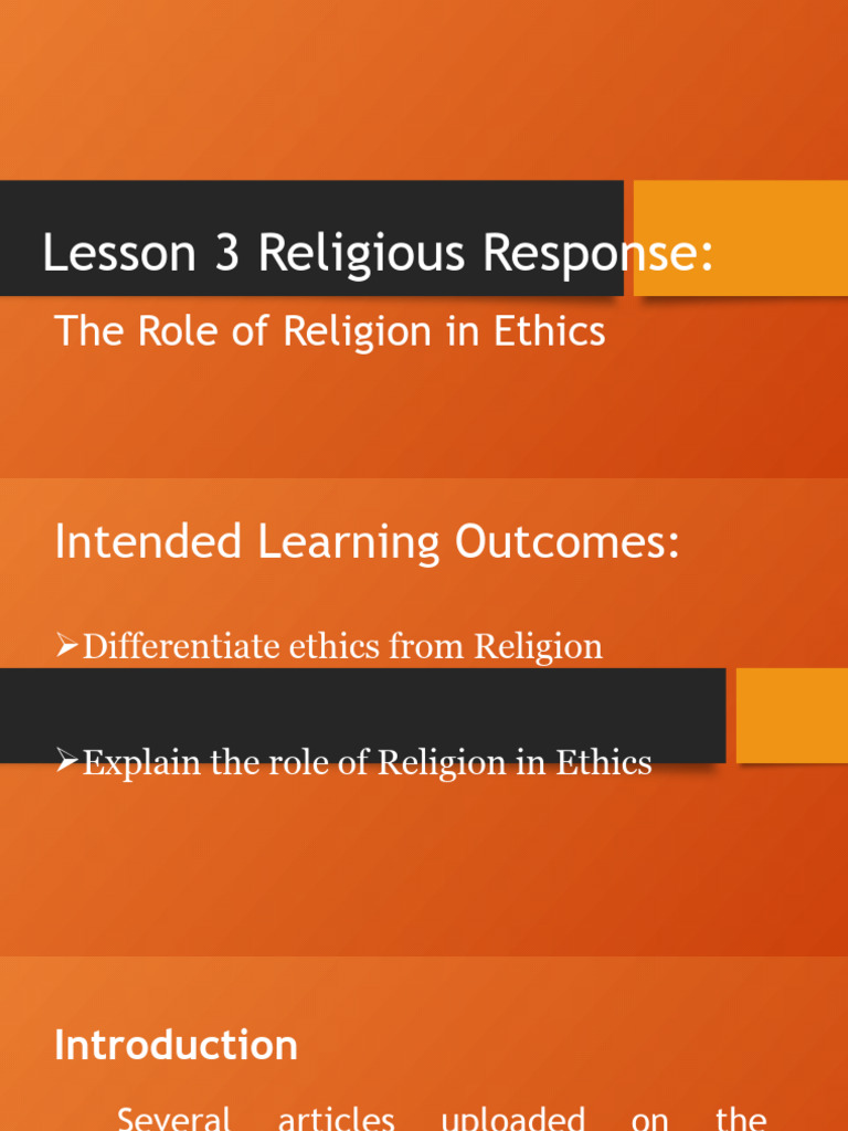 Chapter 5 Lesson 3 Religious Response | PDF