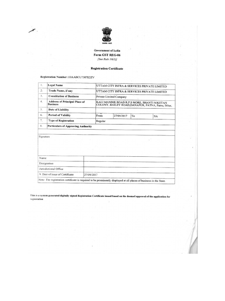 GST Certificate | PDF