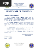 Barangay Low Income Certification Sample | PDF | Sports & Recreation