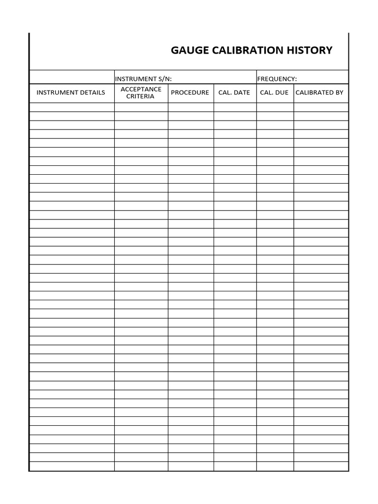 Gauge Calibration Records | PDF