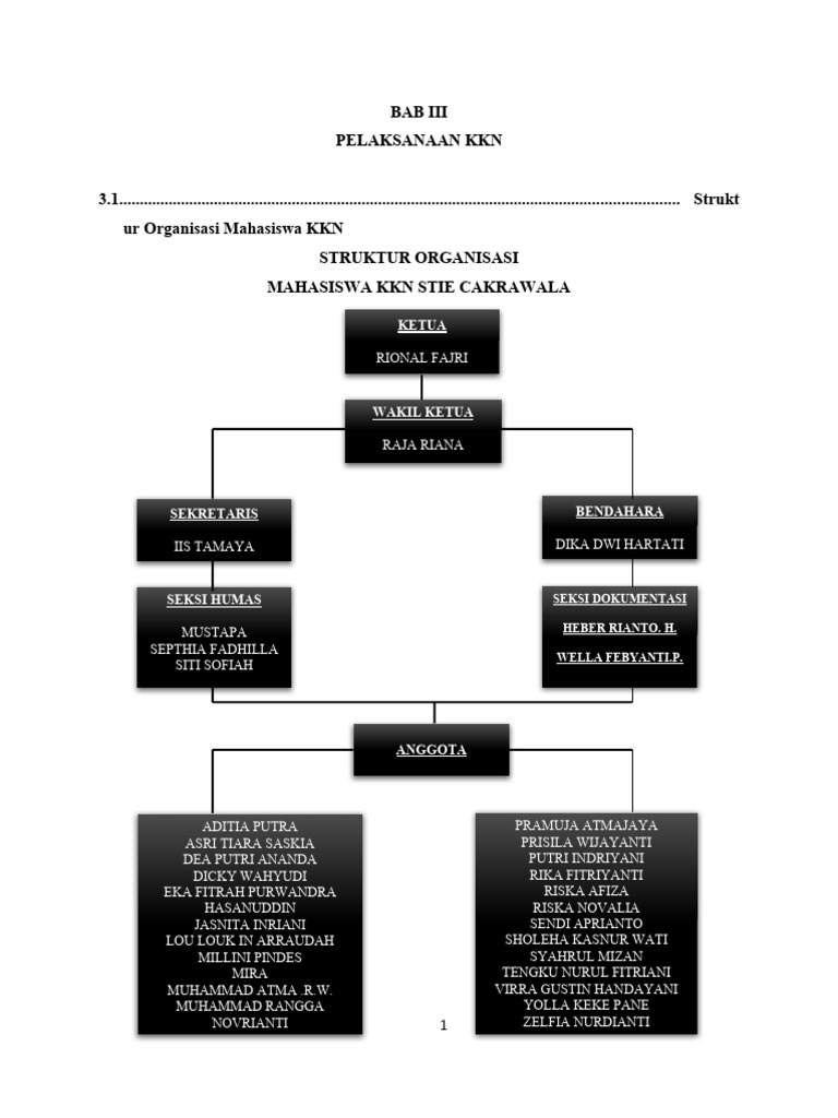 Laporan KKN Bab 3-1 | PDF