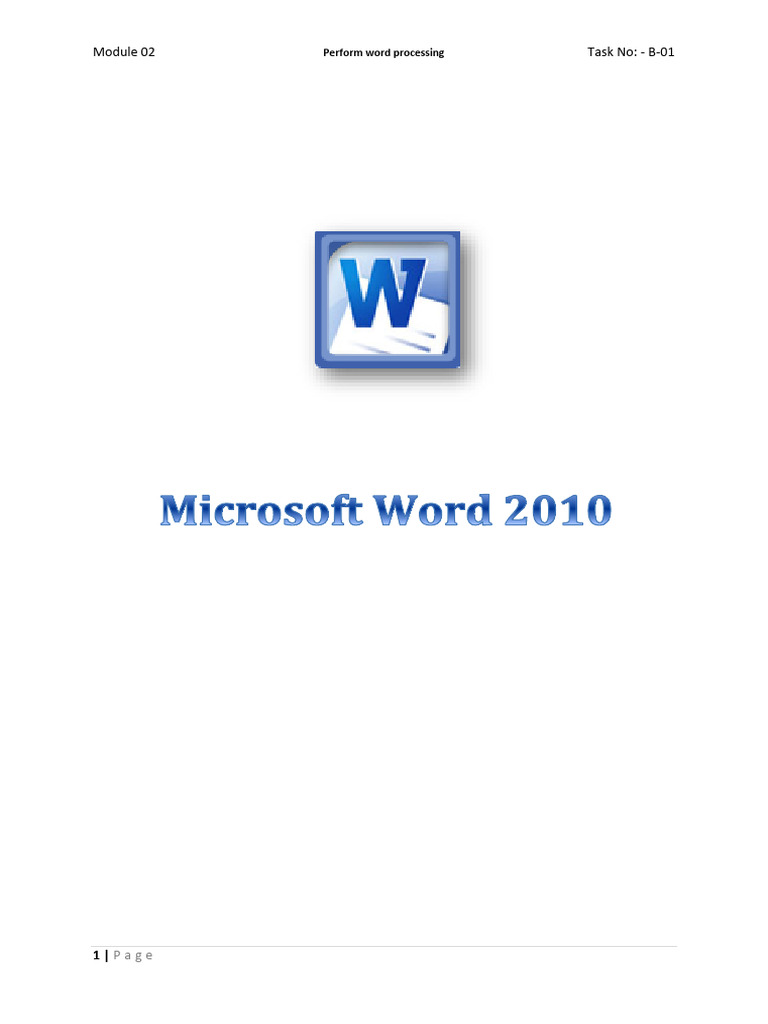 Task No: - B-01: Perform Word Processing | PDF | Microsoft Word | Computer File