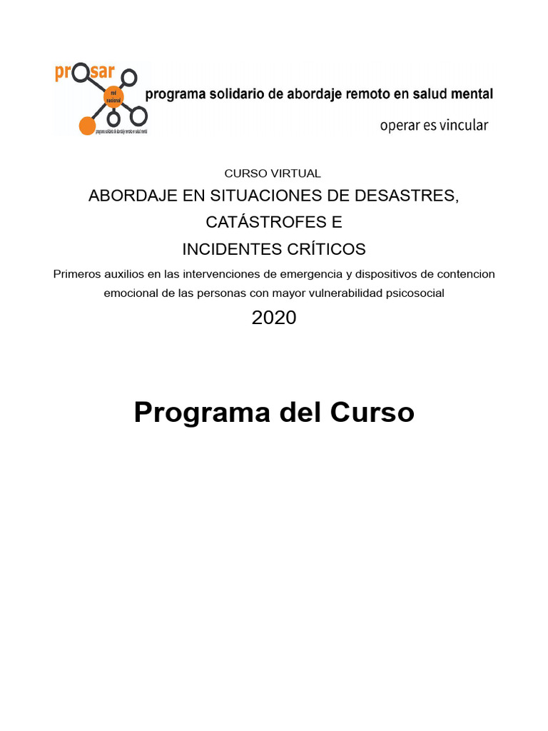 PROSAR - Programa Curso Personal-UNLP-y-Prof-SM | PDF | Salud mental ...