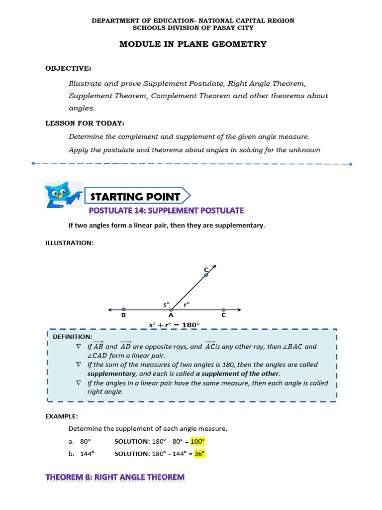Angle Theorems | PDF