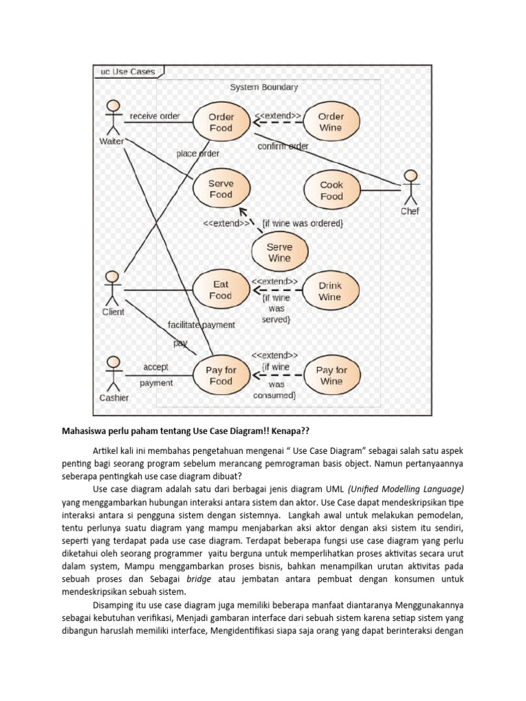 Mahasiswa Perlu Paham Tentang Use Case Diagram | PDF