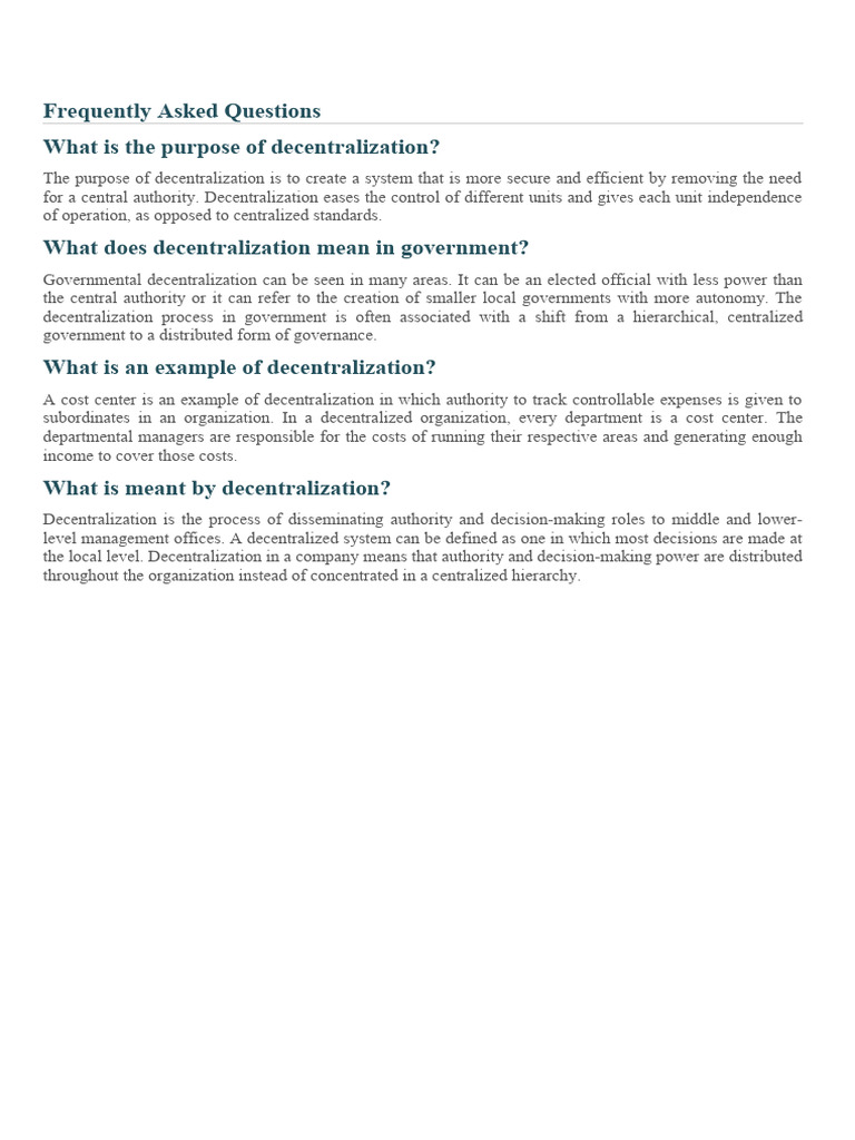 Decentralization | PDF