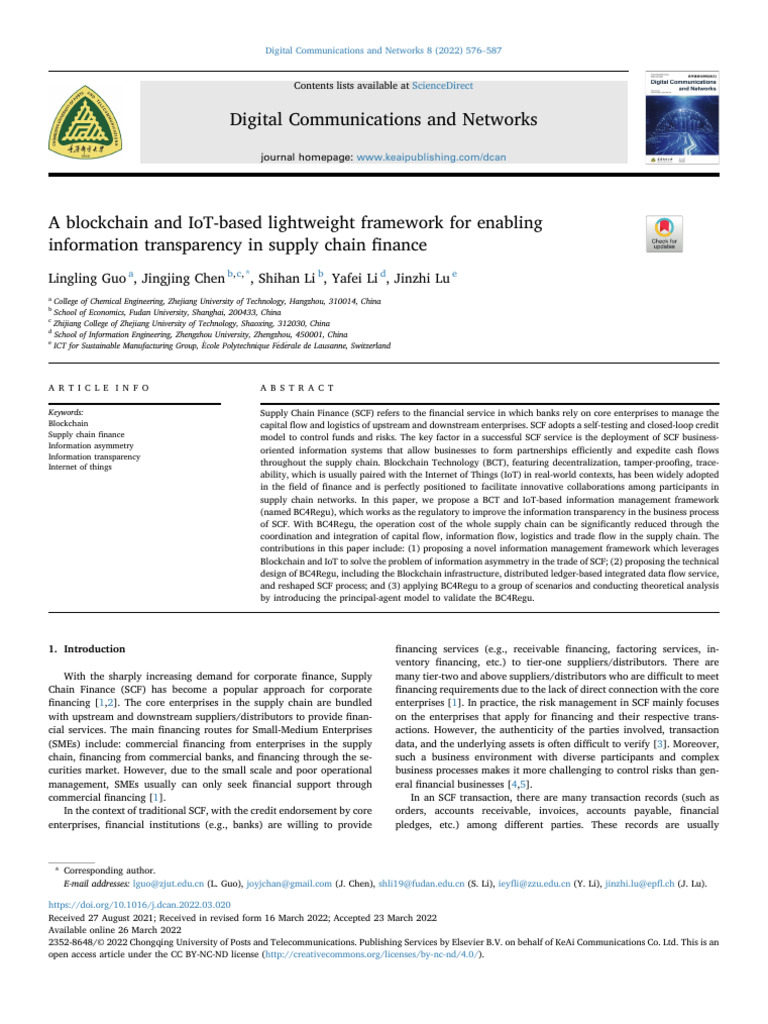 A Blockchain and IoT Based Lightweight Framework For e 2022 Digital ...
