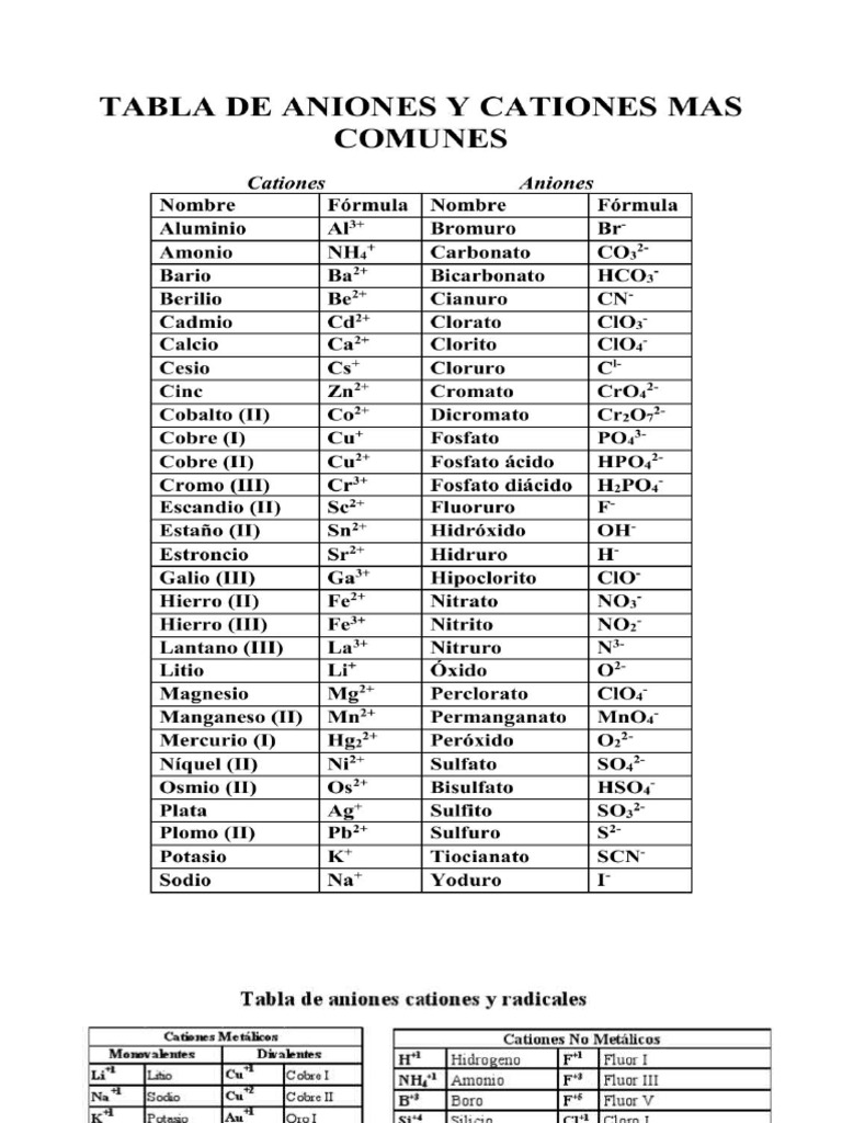 Anion y Cation | PDF