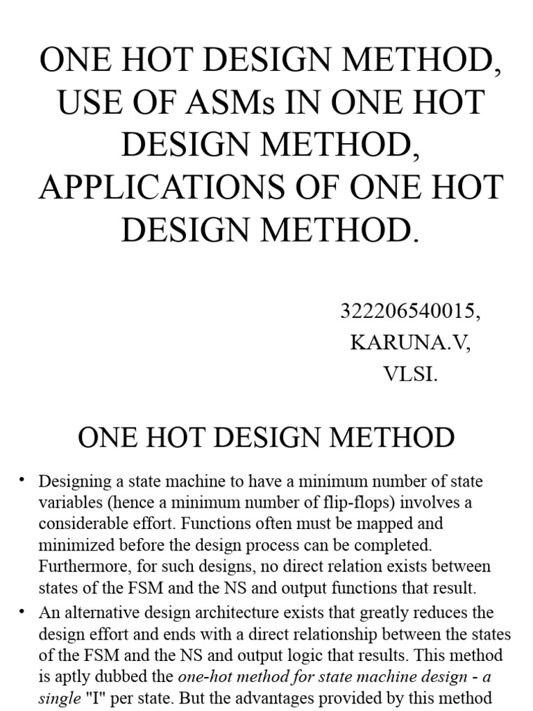 One-Hot Design Method in VLSI | PDF | Applied Mathematics | Computer ...