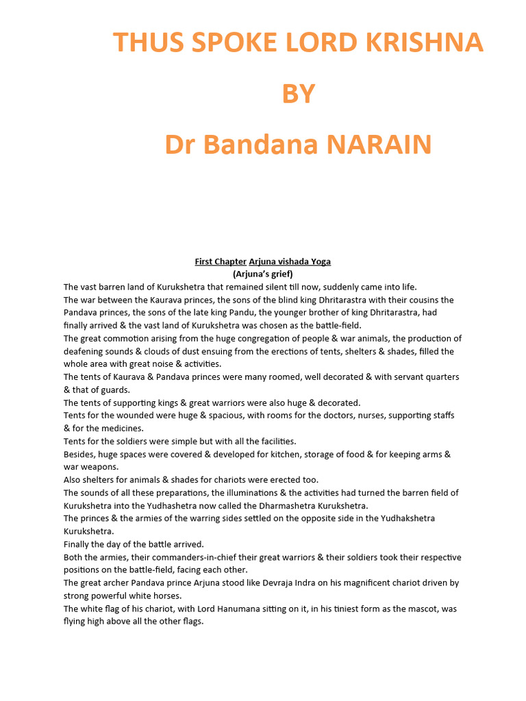 Gita 1 Chapter | PDF