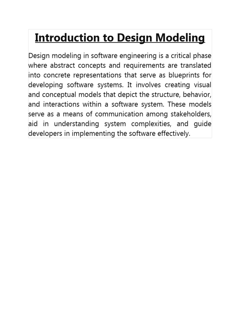 Design Modeling SEN Project | PDF | Conceptual Model | System