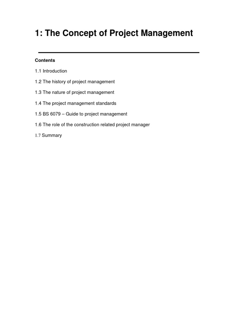 1: The Concept of Project Management | PDF | Project Management | Architect