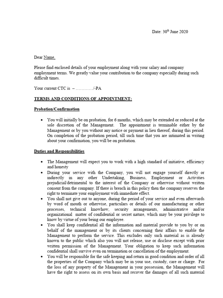 Revised Labour Employment Letter - Final (New Format) | PDF ...