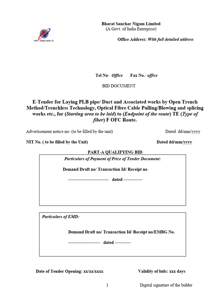 Standard Draft Tender Document 2021-22 | PDF | Taxes | Business