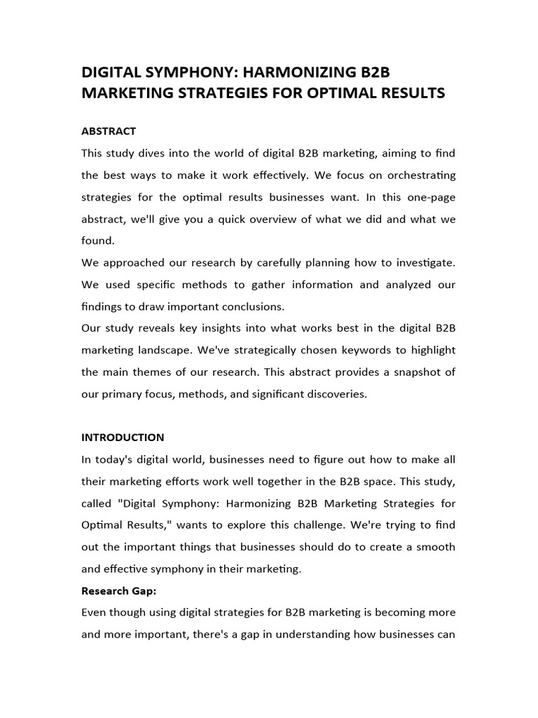 DIGITAL SYMPHONY Research Paper | PDF | Survey Methodology | Marketing