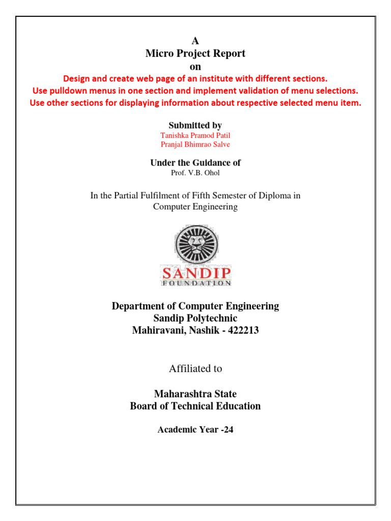 Design and Create Web Page of An Institute (22519) | PDF | World Wide ...