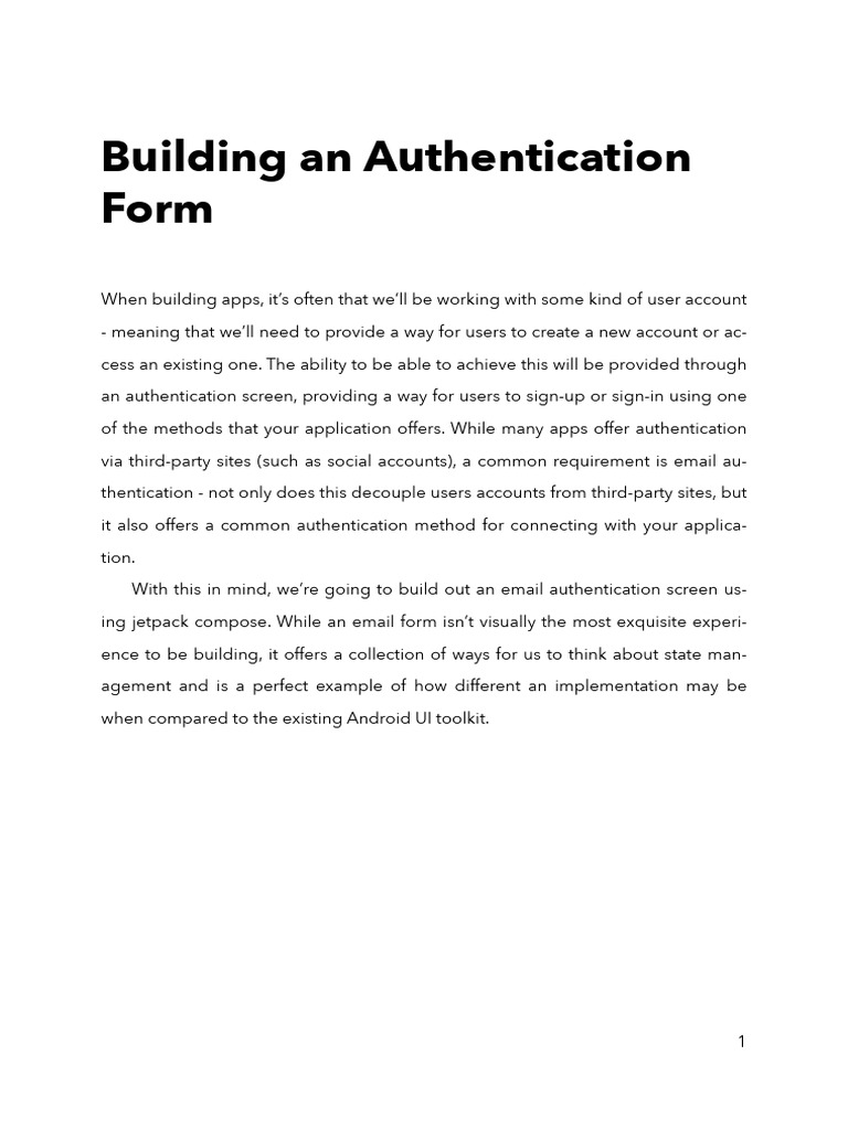 Jetpack Compose Email Authentication Form | PDF