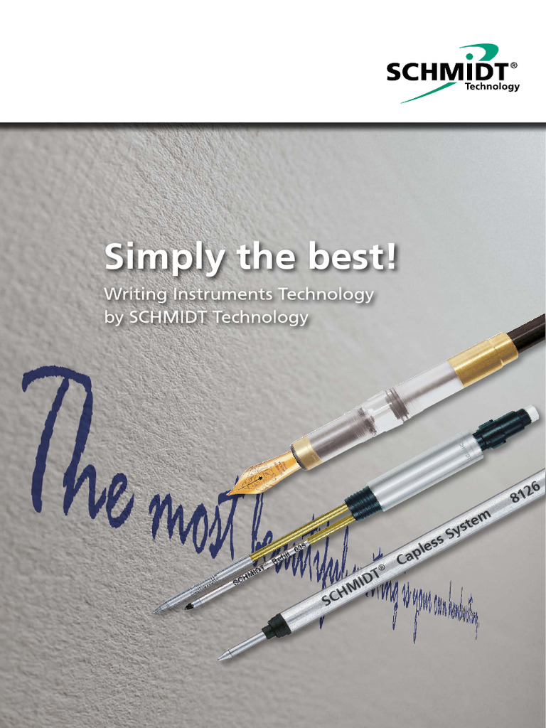Schmidt Writing Instruments Technology Catalog | PDF | Pen | Stationery