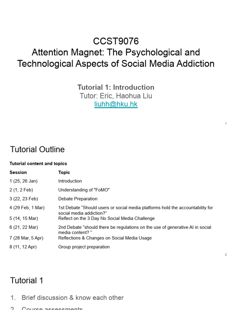 Tutorial 1_ Introduction (23-24) | PDF | Social Media | Popular Culture & Media Studies