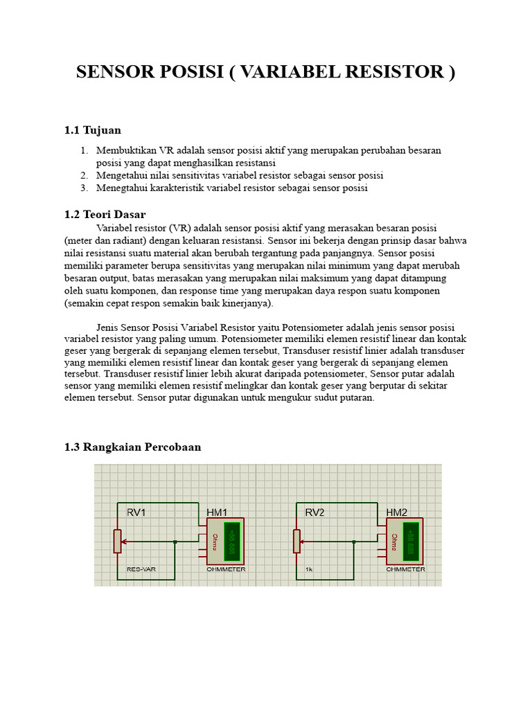 Sensor Posisi dengan Variabel Resistor | PDF