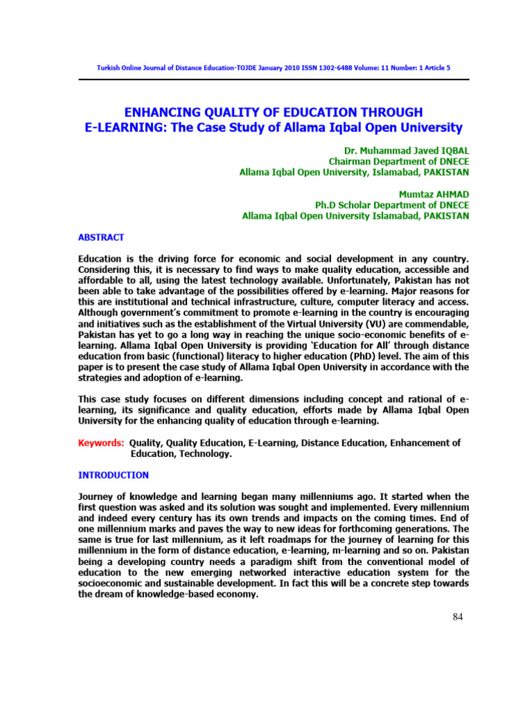 Enhancing Quality of Education Through E-Learning | PDF