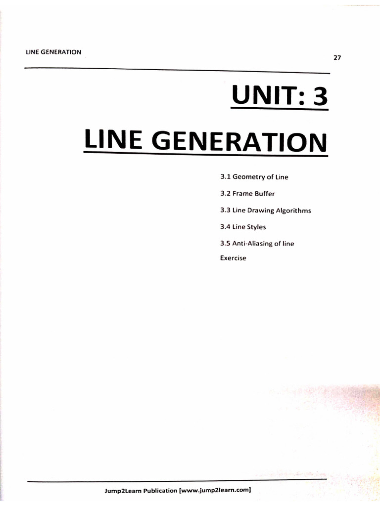 CG - Unit-3 Line Generation | PDF