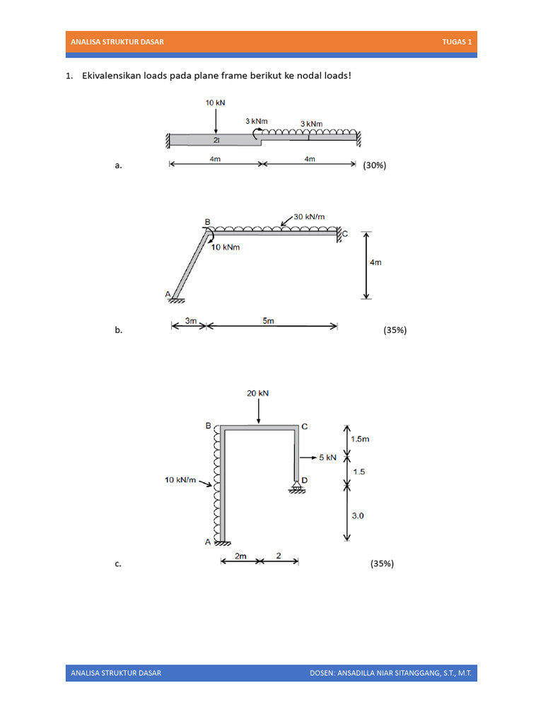 Analisa Nodal Loads pada Plane Frame | PDF | Sains & Matematika