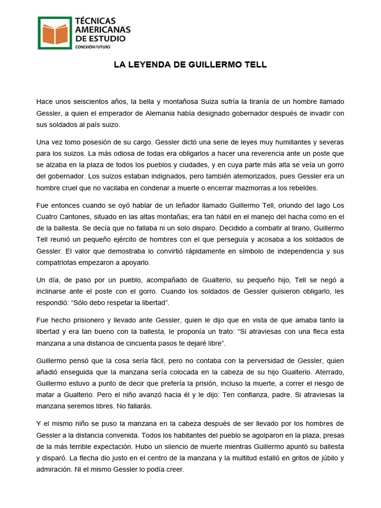 La Leyenda de Guillermo Tell | PDF | Conflictos