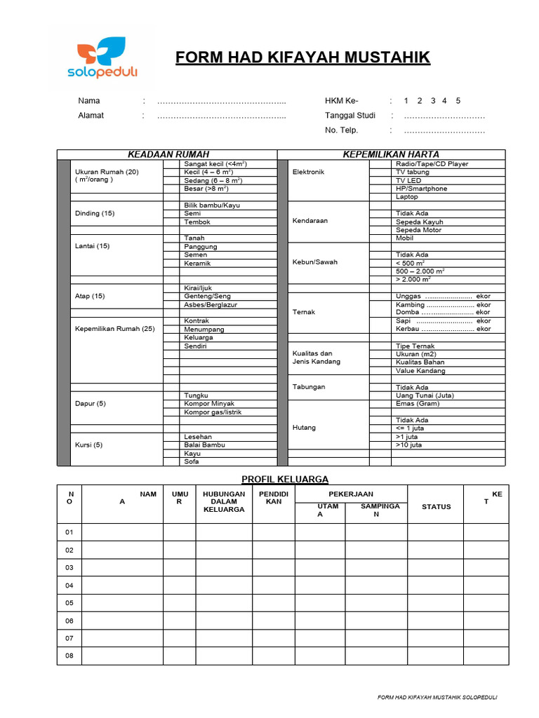 Form Had Kifayah 2021 | PDF