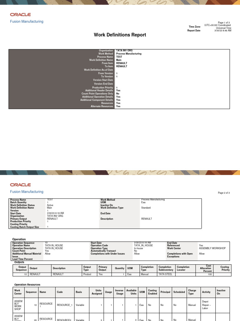 Print Work Definition Report - 300000260014659 | PDF | Software Engineering | Computing