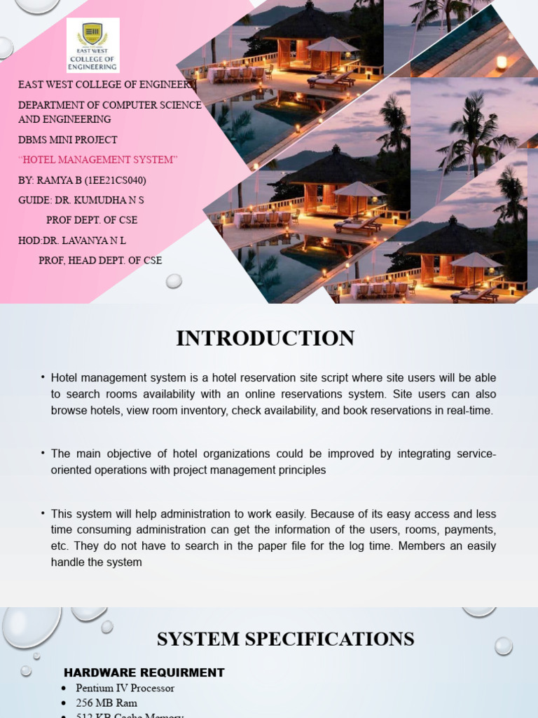 Hotel Management PPT Final | PDF | World Wide Web | Internet & Web