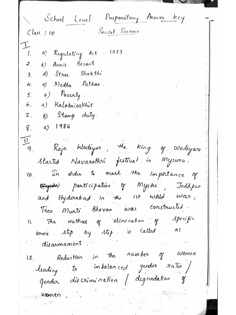 School Preparatory Answer Key | PDF