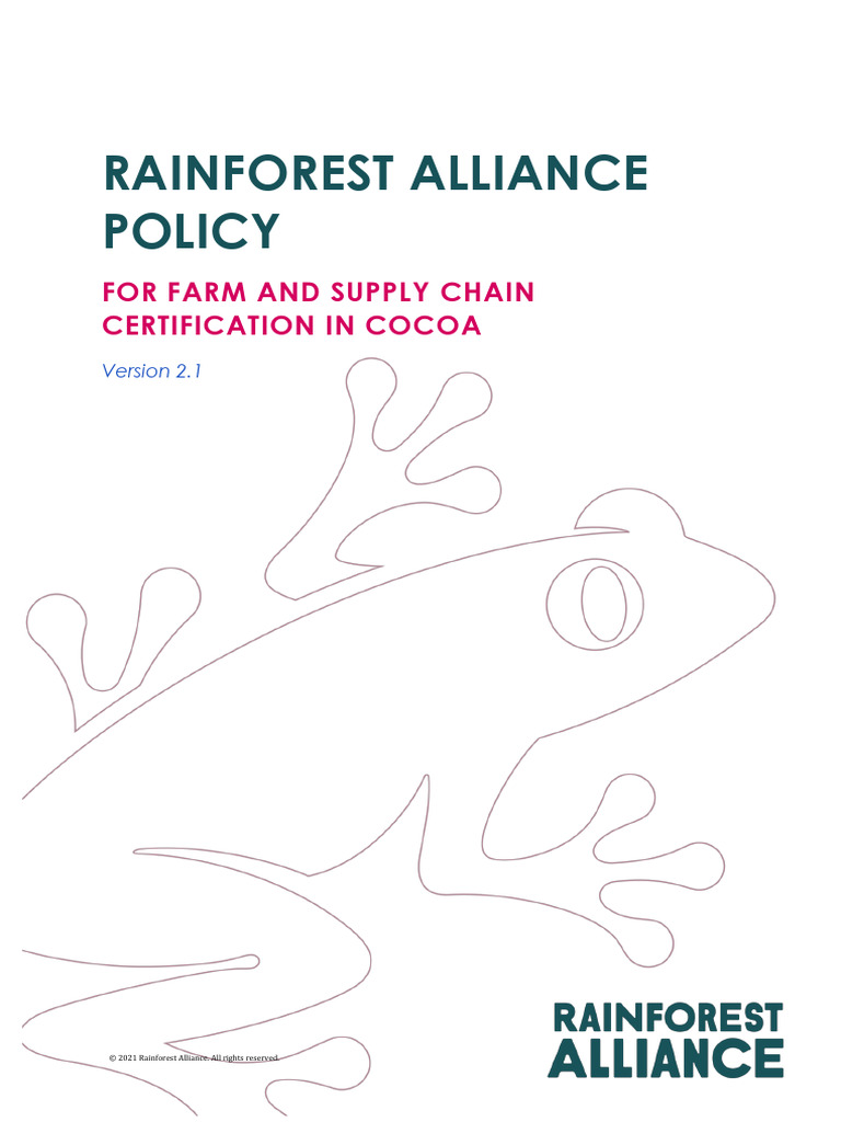 Rainforest Alliance Policy For Farm and Chain of Custody Certification in Cocoa | PDF | Audit ...