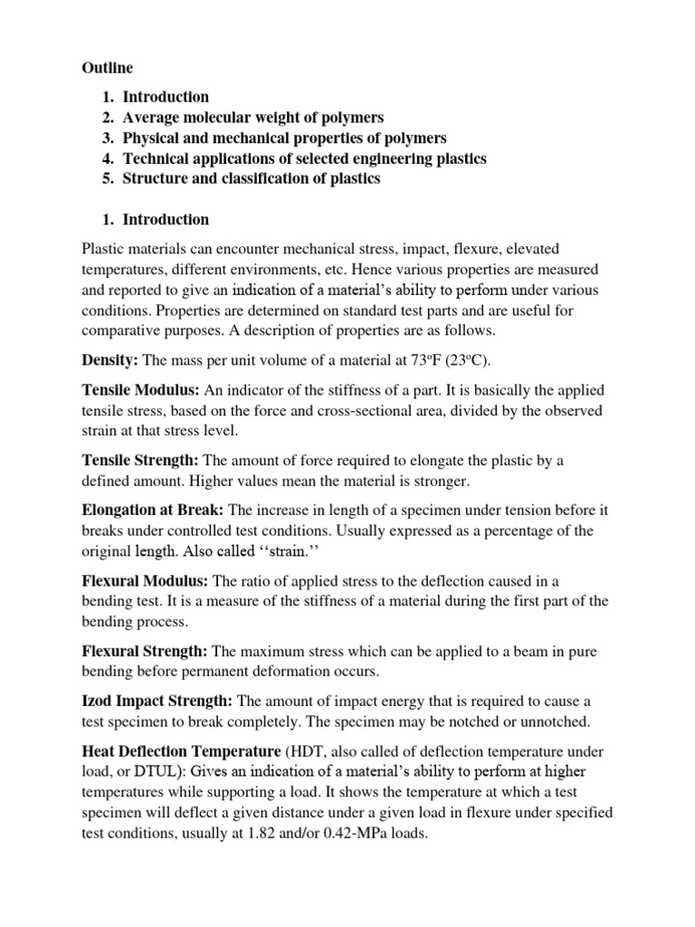 Plastics Processing Technology Lecture 3 | PDF | Polymers | Strength Of ... Plastics Processing Technology Lecture 3 | PDF | Polymers | Strength Of ...